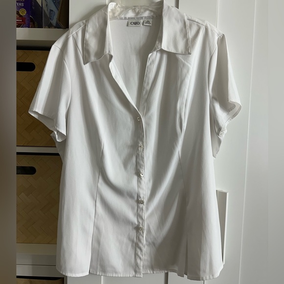 Cato | Tops | Cato White Dress Blouse Xl | Poshmark